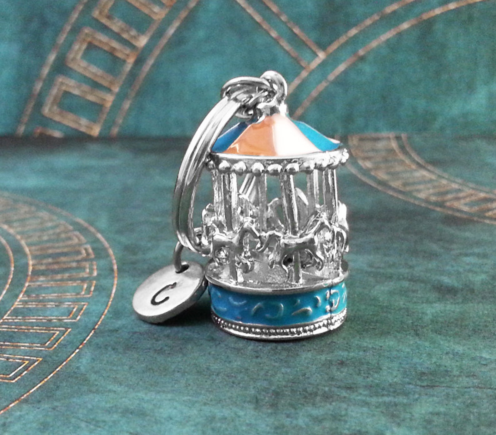 Carousel Necklace Carousel Jewelry Enamel Carousel Charm - Etsy