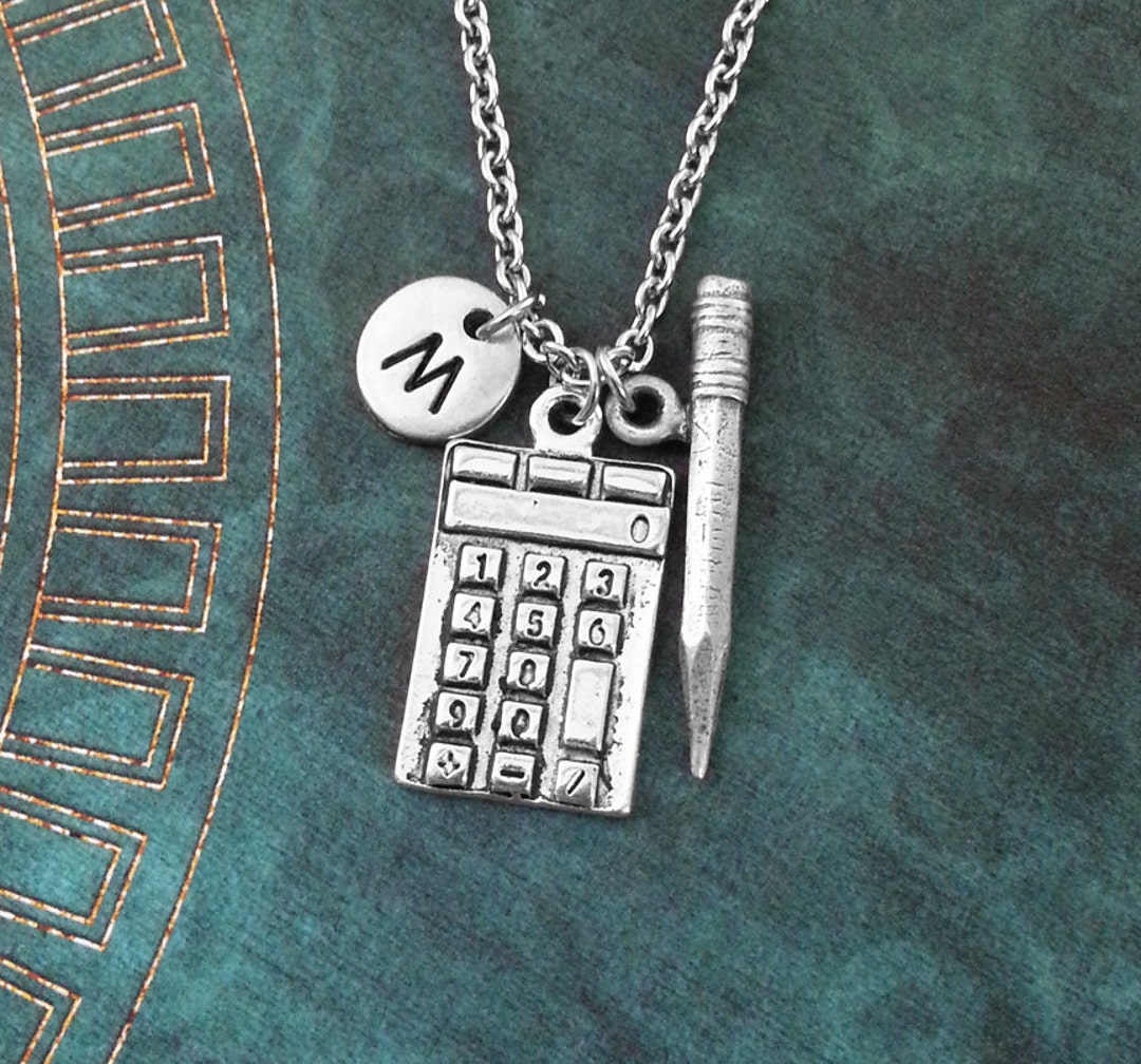 Calculator Necklace SMALL Calculator Jewelry Pencil Necklace Math ...