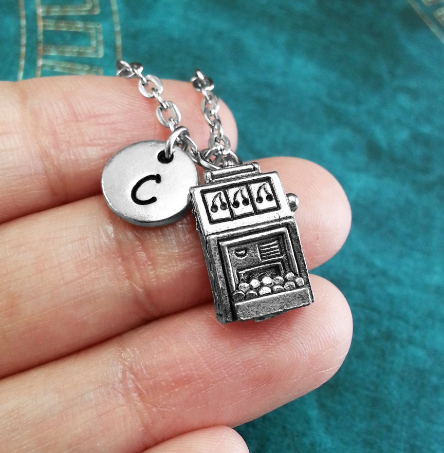 Slot Machine Necklace, Personalized Necklace, Gambling Gift, Monogram ...
