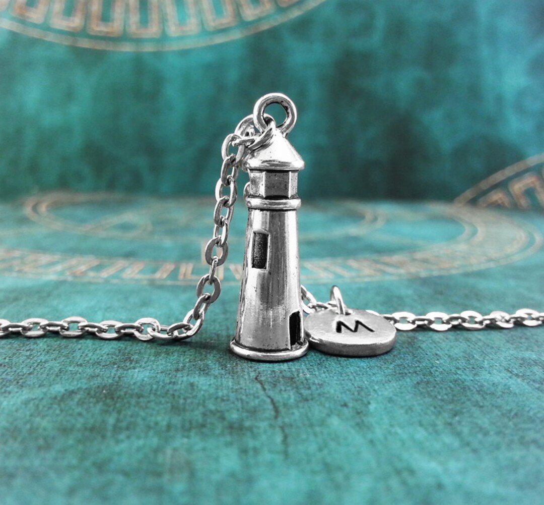 Lighthouse Necklace, Personalized Necklace, Lighthouse Pendant, Custom ...