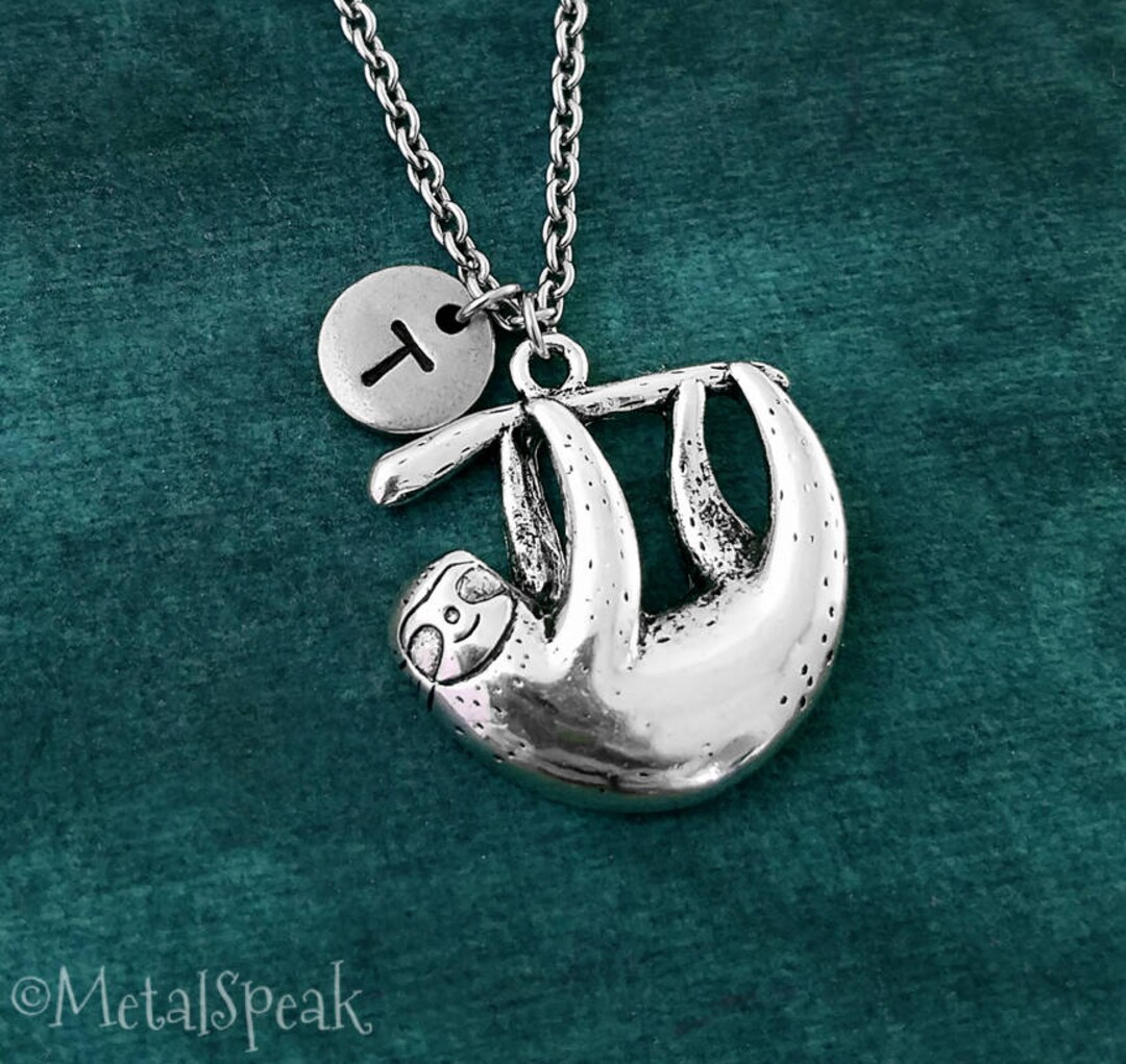 Sloth Necklace Sloth Charm Necklace Sloth Pendant Necklace Personalized ...