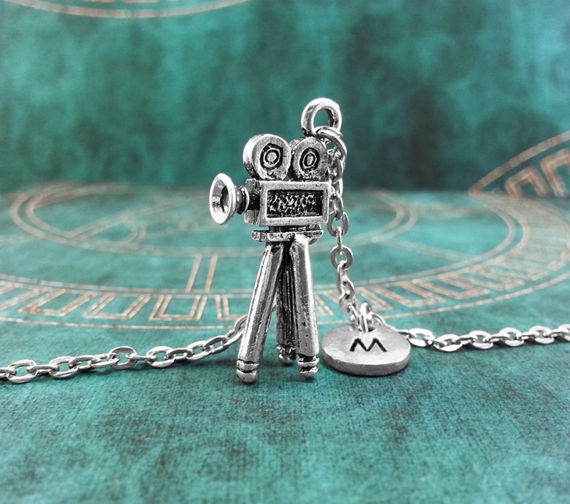 Movie Camera Necklace, Personalized Necklace, Movie Camera Pendant ...