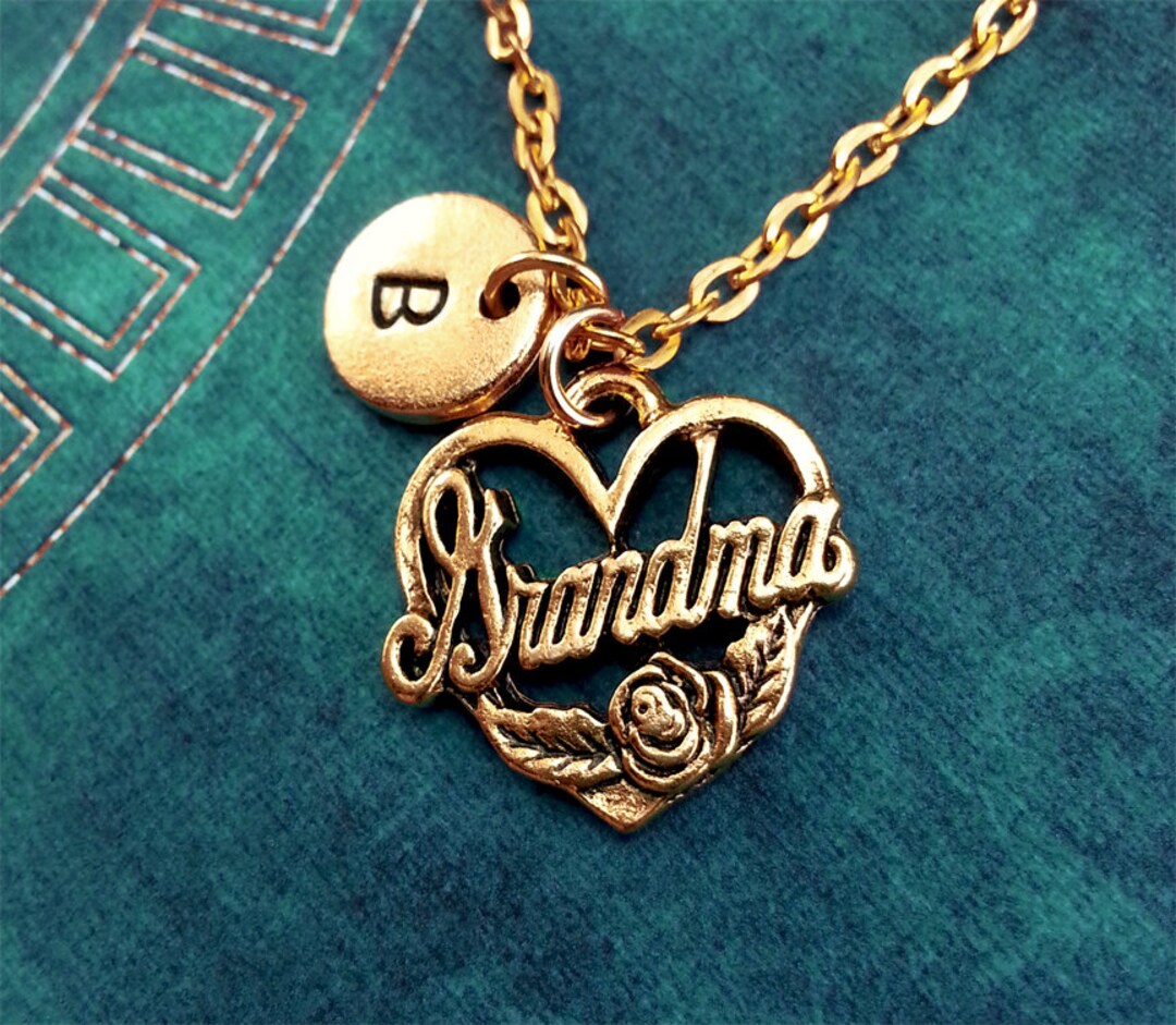 Grandma Necklace, Gold Grandma Charm, Personalized Necklace Pendant ...