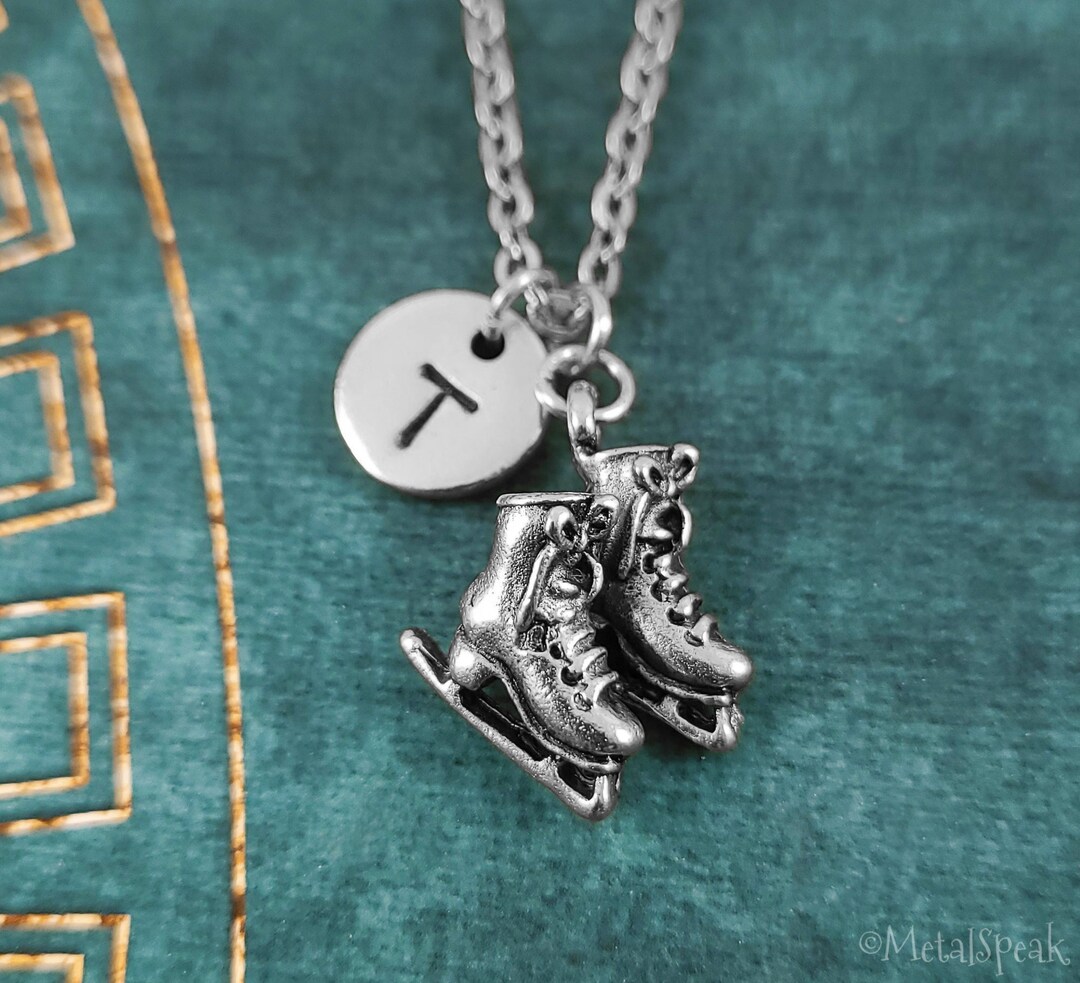 Ice Skate Necklace Ice Skate Pendant Necklace SMALL Ice Skate Charm Ice ...