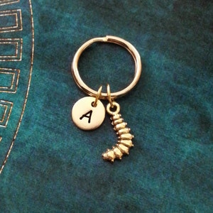 Worm Necklace VERY SMALL Worm Jewelry Caterpillar Necklace Gold Worm ...
