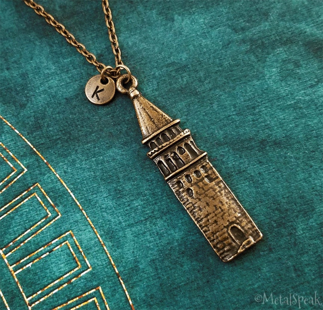 Tower Necklace Castle Necklace Castle Tower Pendant Necklace Castle ...