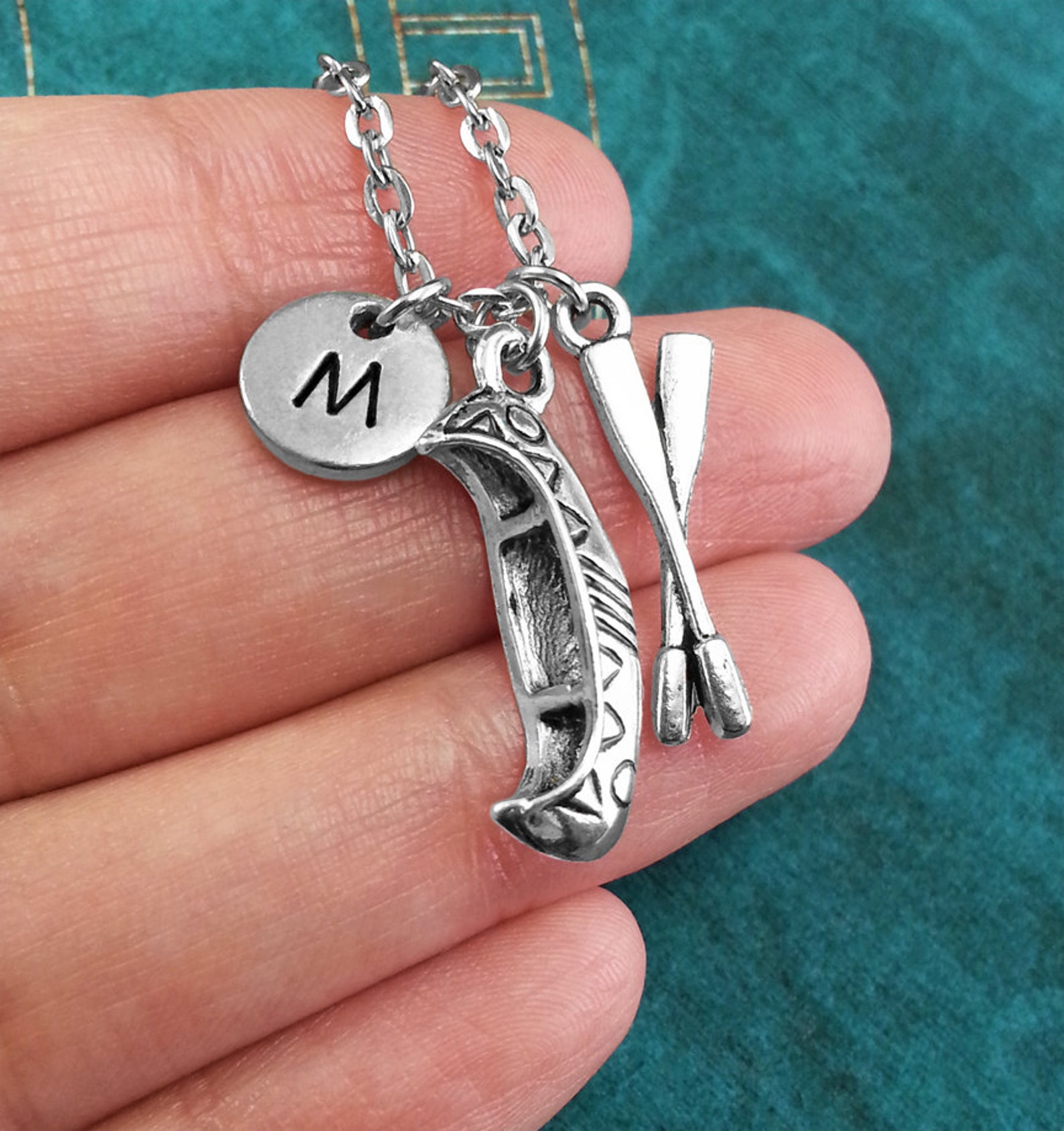 Canoe Necklace, Personalized Necklace, Canoe Pendant, Custom Necklace ...