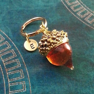 Acorn Necklace Acorn Jewelry Glass Acorn Charm Necklace Gold Acorn ...
