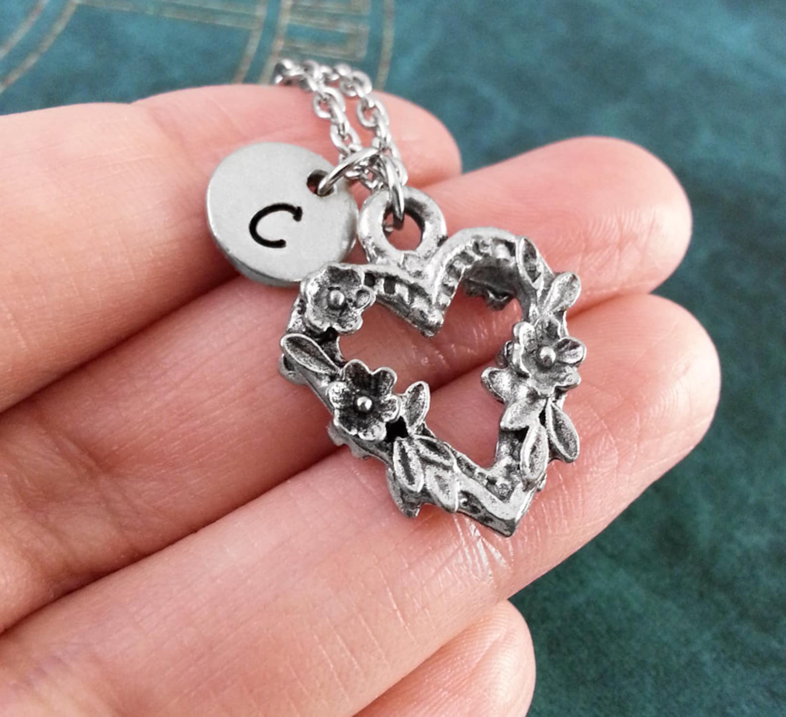 Heart Necklace Valentine's Day Gift Personalized Necklace - Etsy