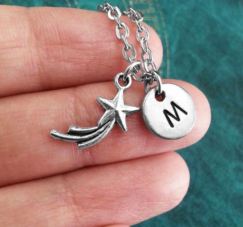 Shooting Star Necklace, Personalized Necklace, Star Pendant, Custom ...