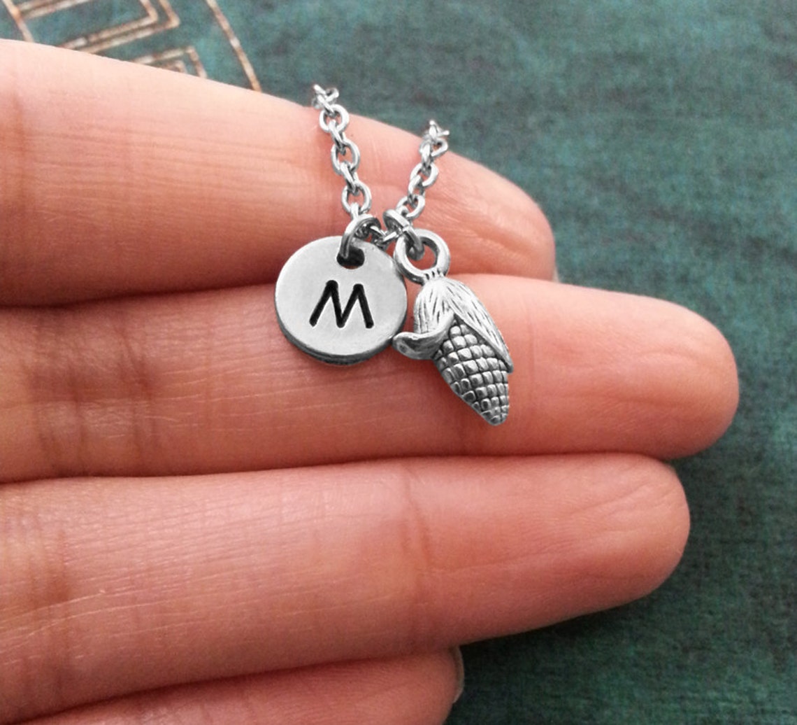 Corn Necklace VERY SMALL Corn Jewelry Farming Necklace Farmer - Etsy