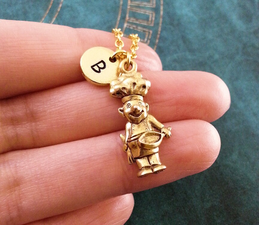 Chef Necklace SMALL Gold Chef Jewelry Chef Gift Personalized | Etsy