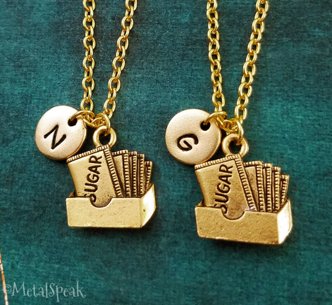 Sugar Necklace SET of 2 Sugar Packet Charm Necklaces Pendant Best ...