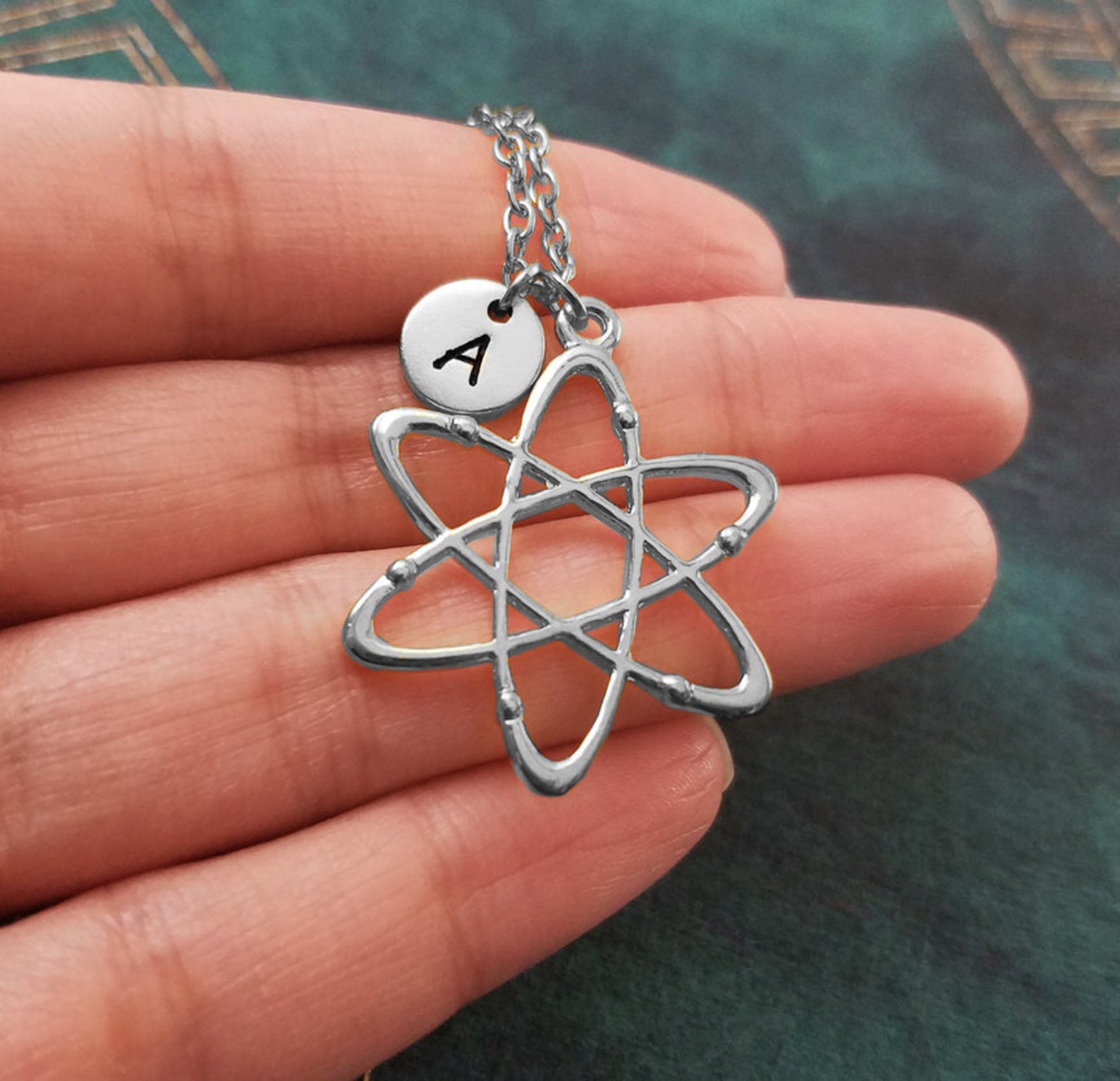 Atom Necklace Atom Jewelry Chemistry Jewelry Charm Necklace - Etsy