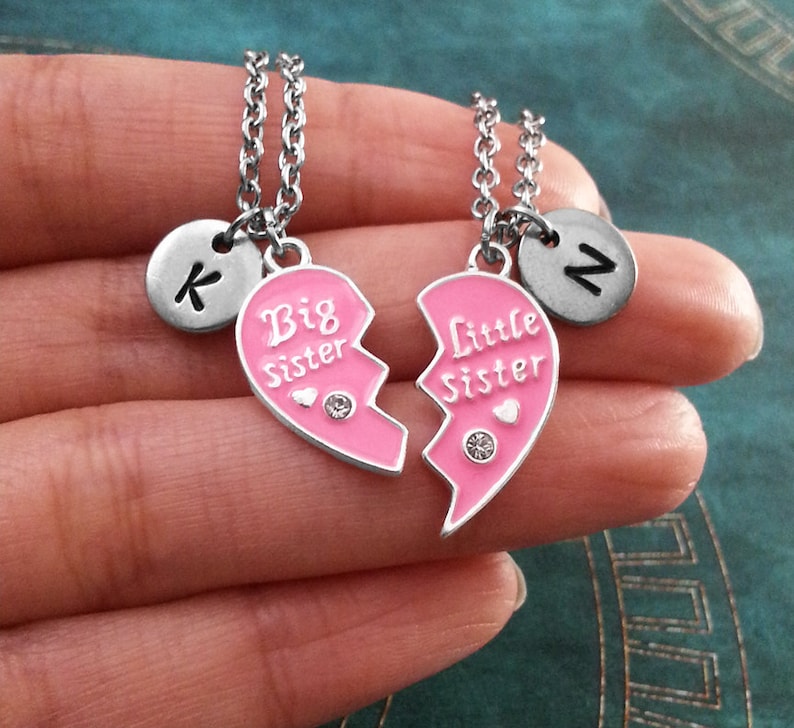 Sisters Necklaces SMALL Little Sister Necklace Big Sister - Etsy