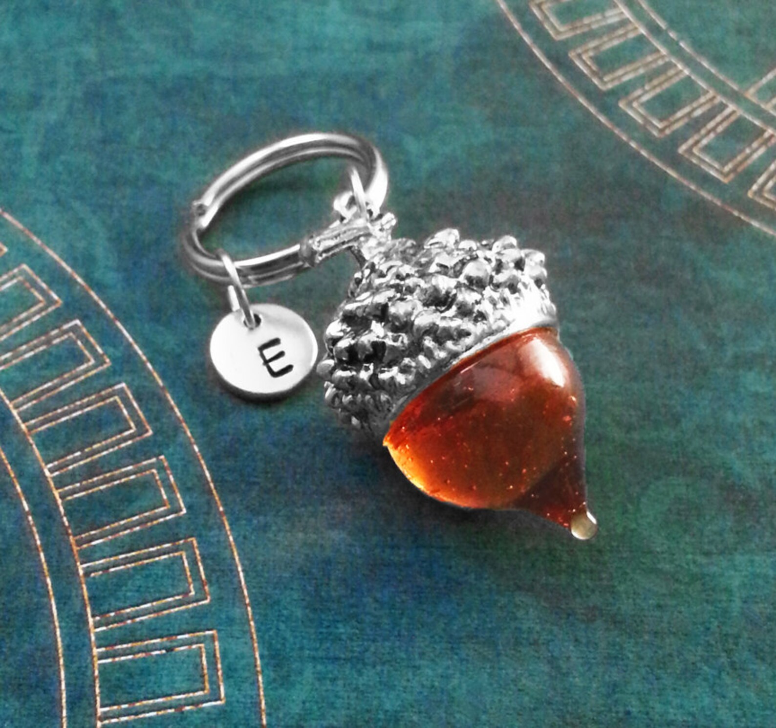 Acorn Necklace Acorn Jewelry Glass Acorn Charm Necklace Silver Acorn ...