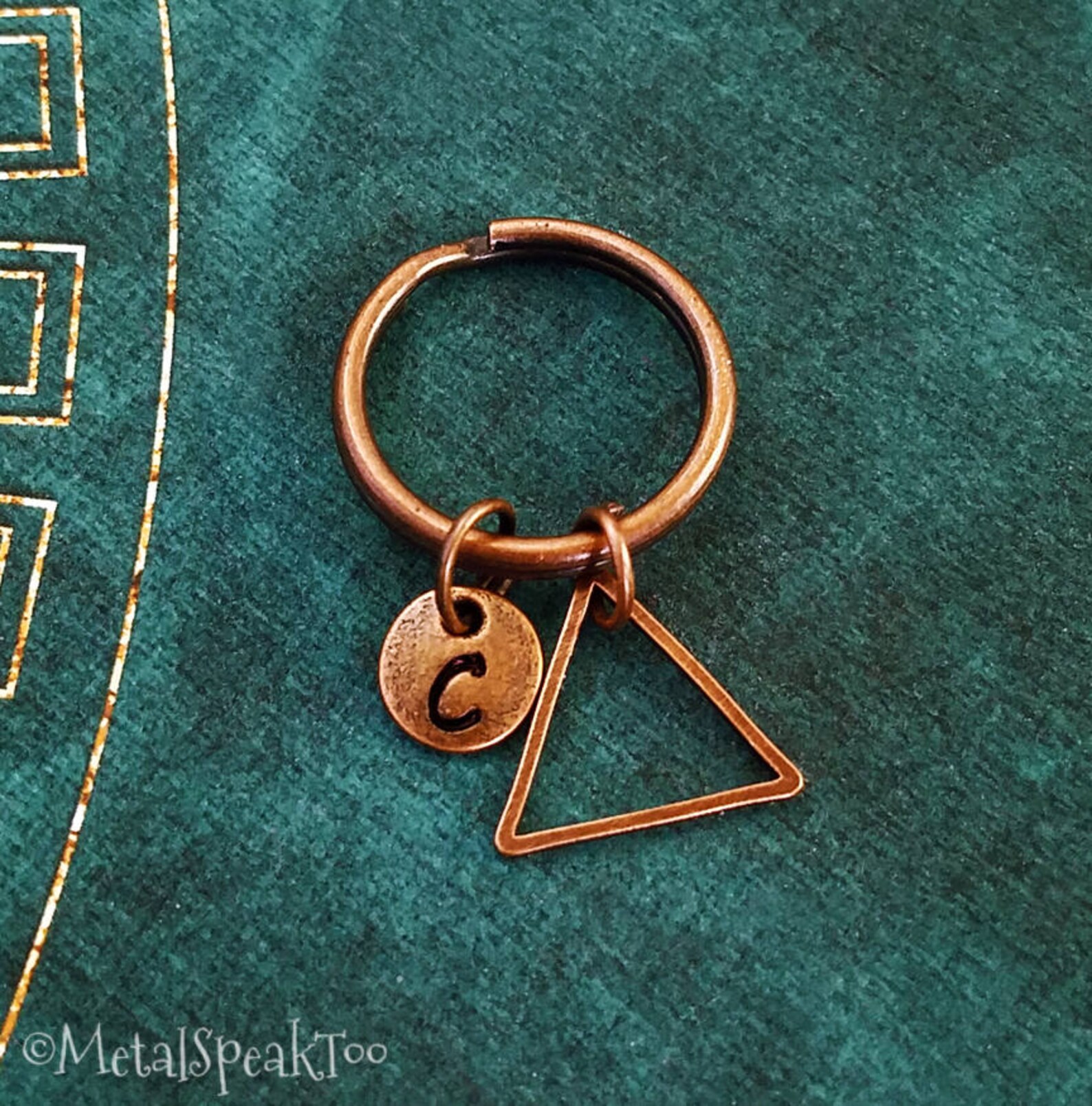 Triangle Necklace Copper Triangle Charm Necklace Triangle - Etsy