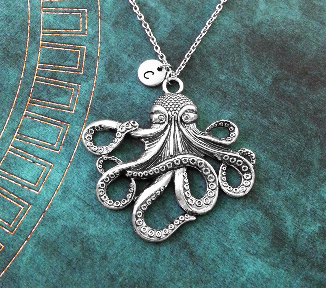Octopus Necklace VERY LARGE Octopus Jewelry Personalized Jewelry Kraken ...