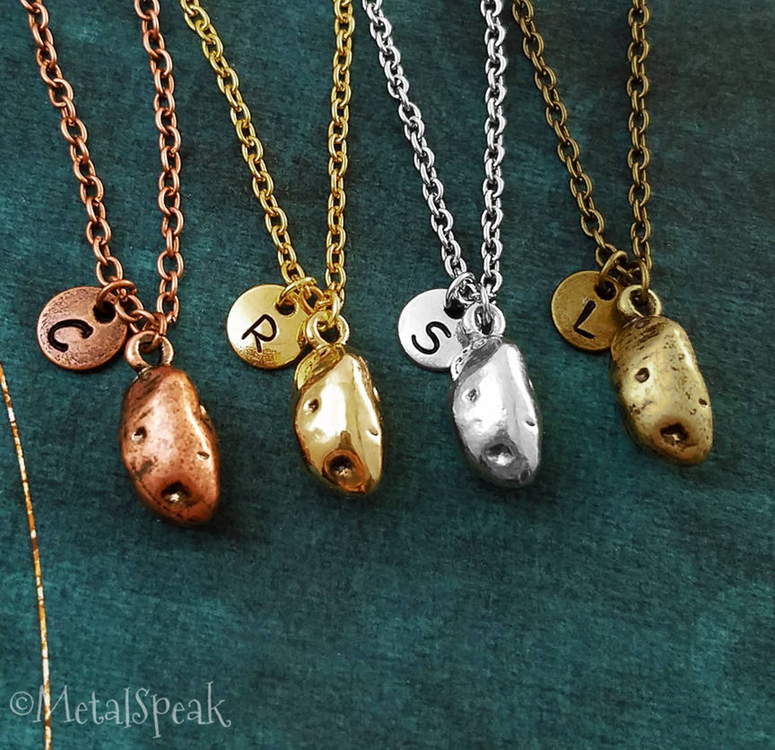 Potato Necklace SET of 4 SMALL Potato Charm Necklaces Sweet - Etsy