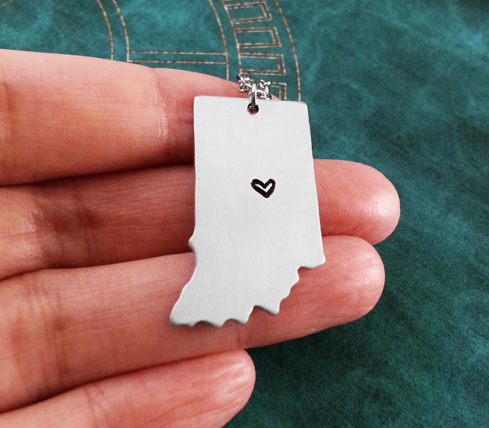 Indiana Necklace, Personalized Jewelry, Hand Stamped Necklace, Long ...
