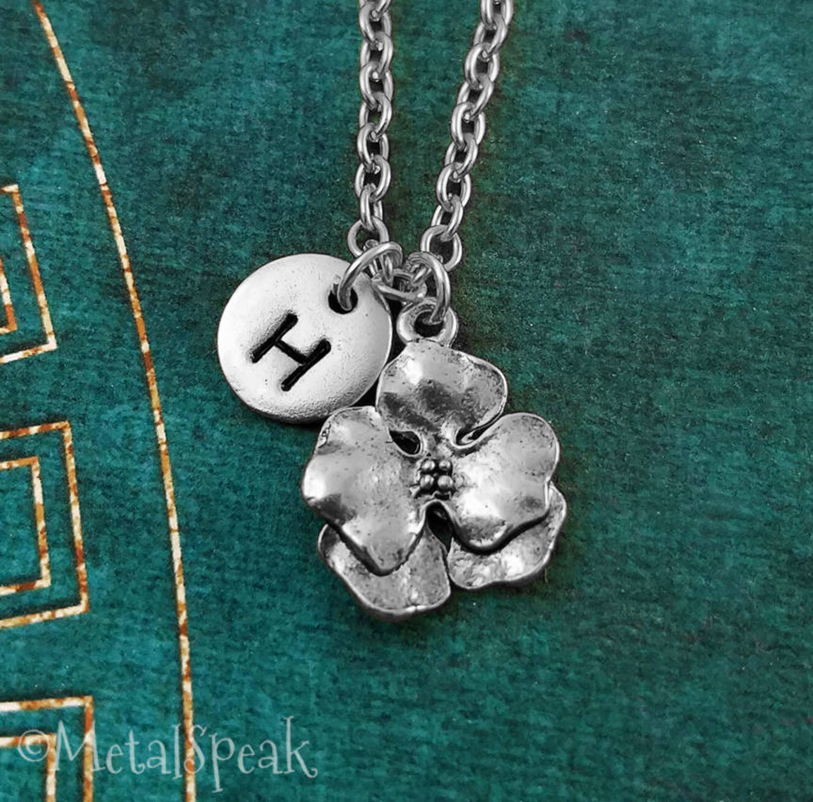Flower Necklace SMALL Flower Charm Necklace Flower Jewelry - Etsy