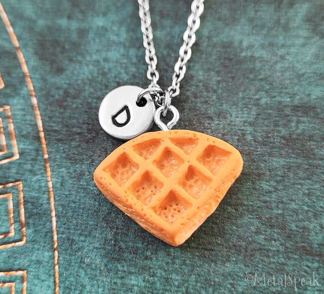 Waffle Necklace Waffle Charm Necklace Waffle Pendant Necklace Waffle ...