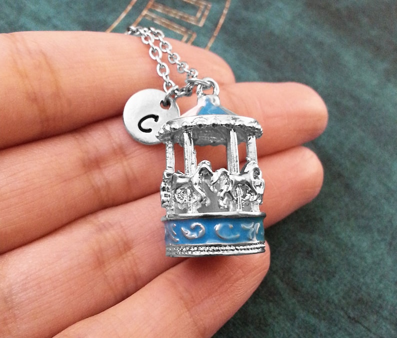 Carousel Necklace Carousel Jewelry Enamel Carousel Charm - Etsy