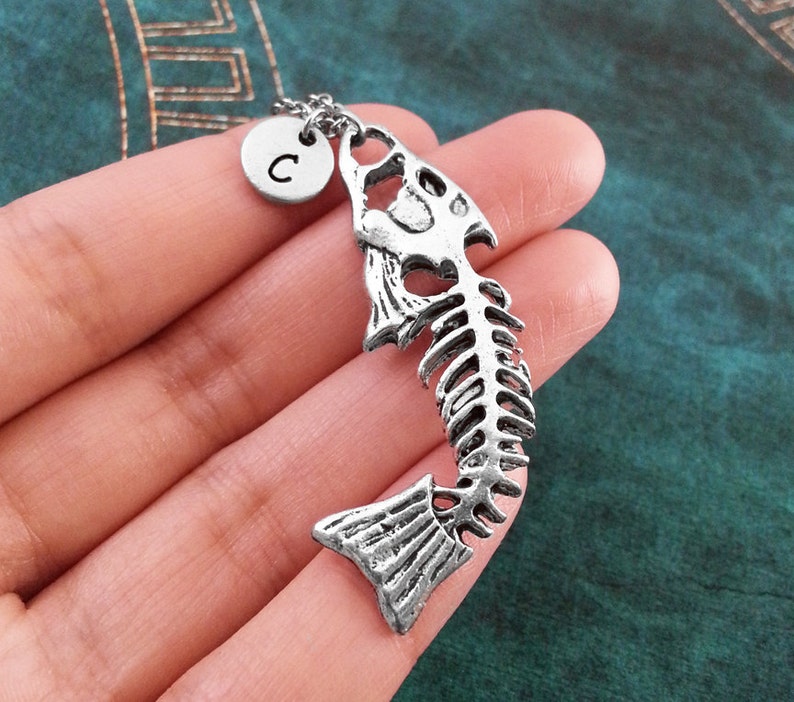 Fishbones Necklace, LARGE Silver Fish Bone Necklace, Fish Necklace ...