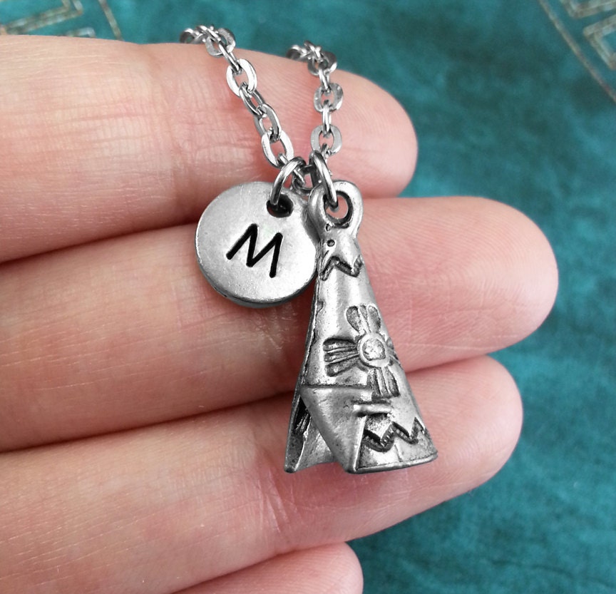 Silver Tipi Necklace, Personalized Necklace, Tipi Pendant, Custom ...
