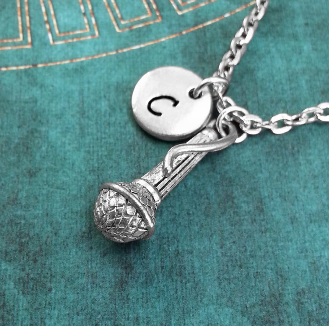 Microphone Necklace, Personalized Necklace, Microphone Pendant, Custom ...