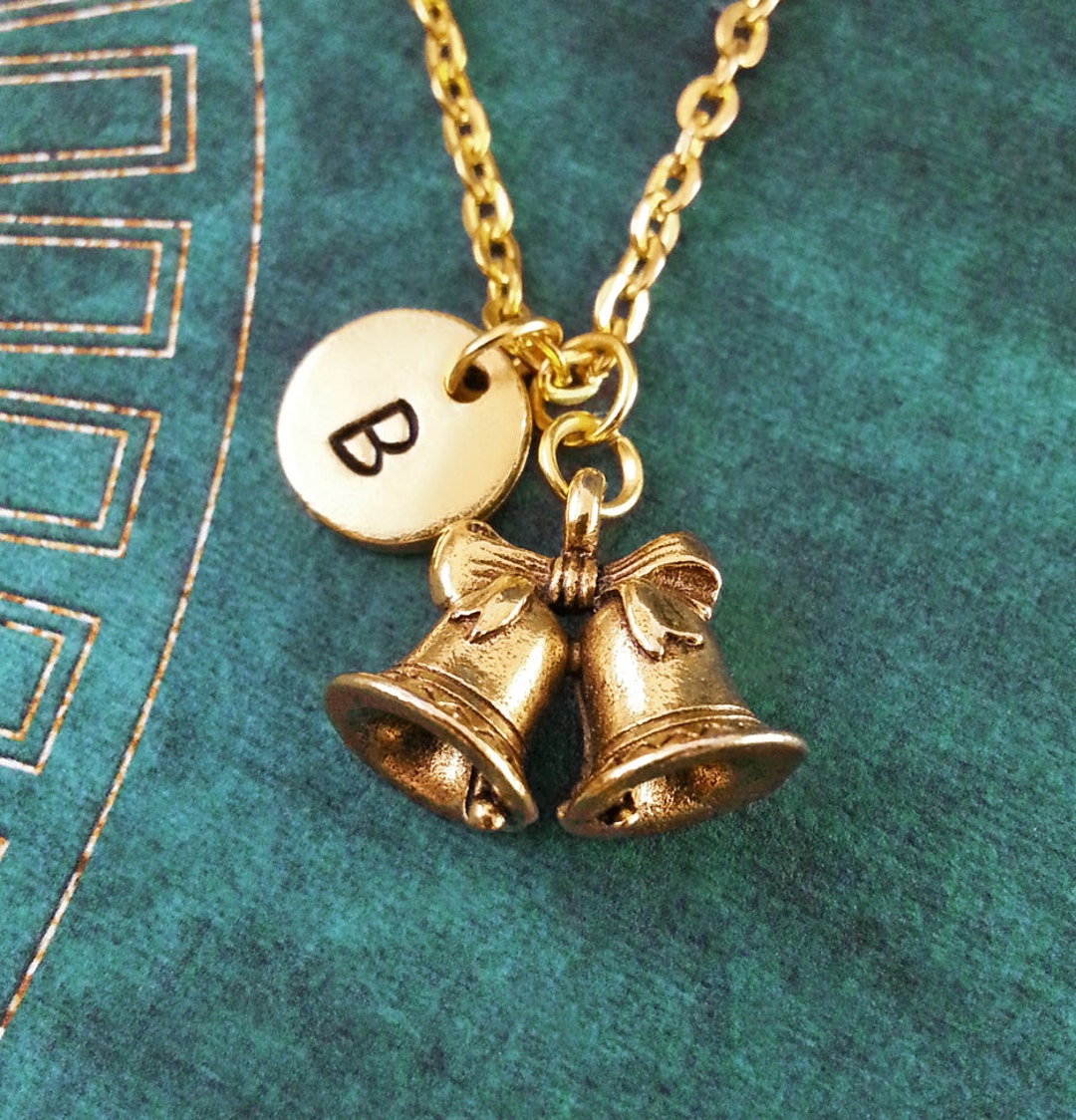 Christmas Bells Necklace Personalized Necklace Holiday Jewelry Wedding ...