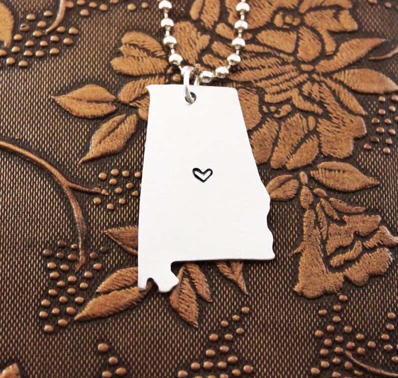 Alabama Necklace Personalized Jewelry Hand Stamped Necklace - Etsy