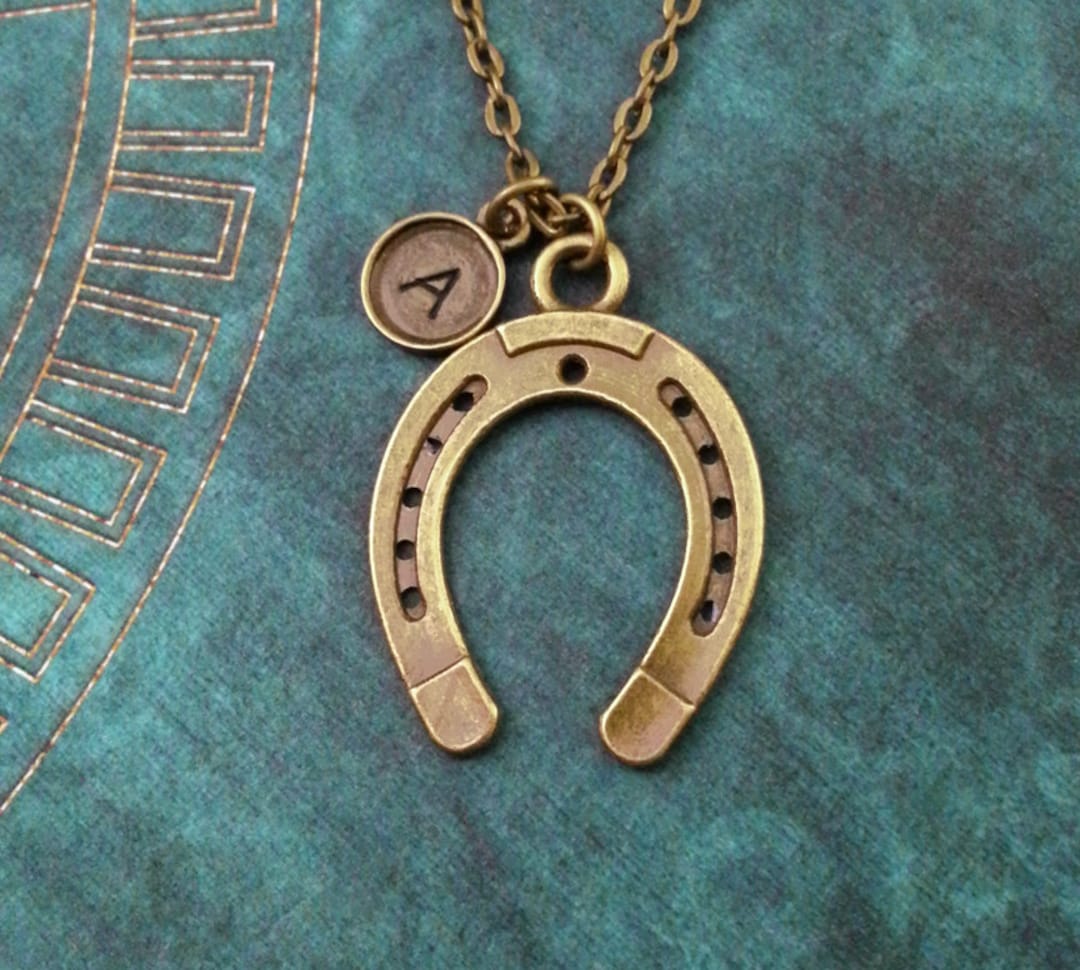 Horseshoe Necklace Bronze Horseshoe Jewelry Horse Shoe Necklace Horse ...