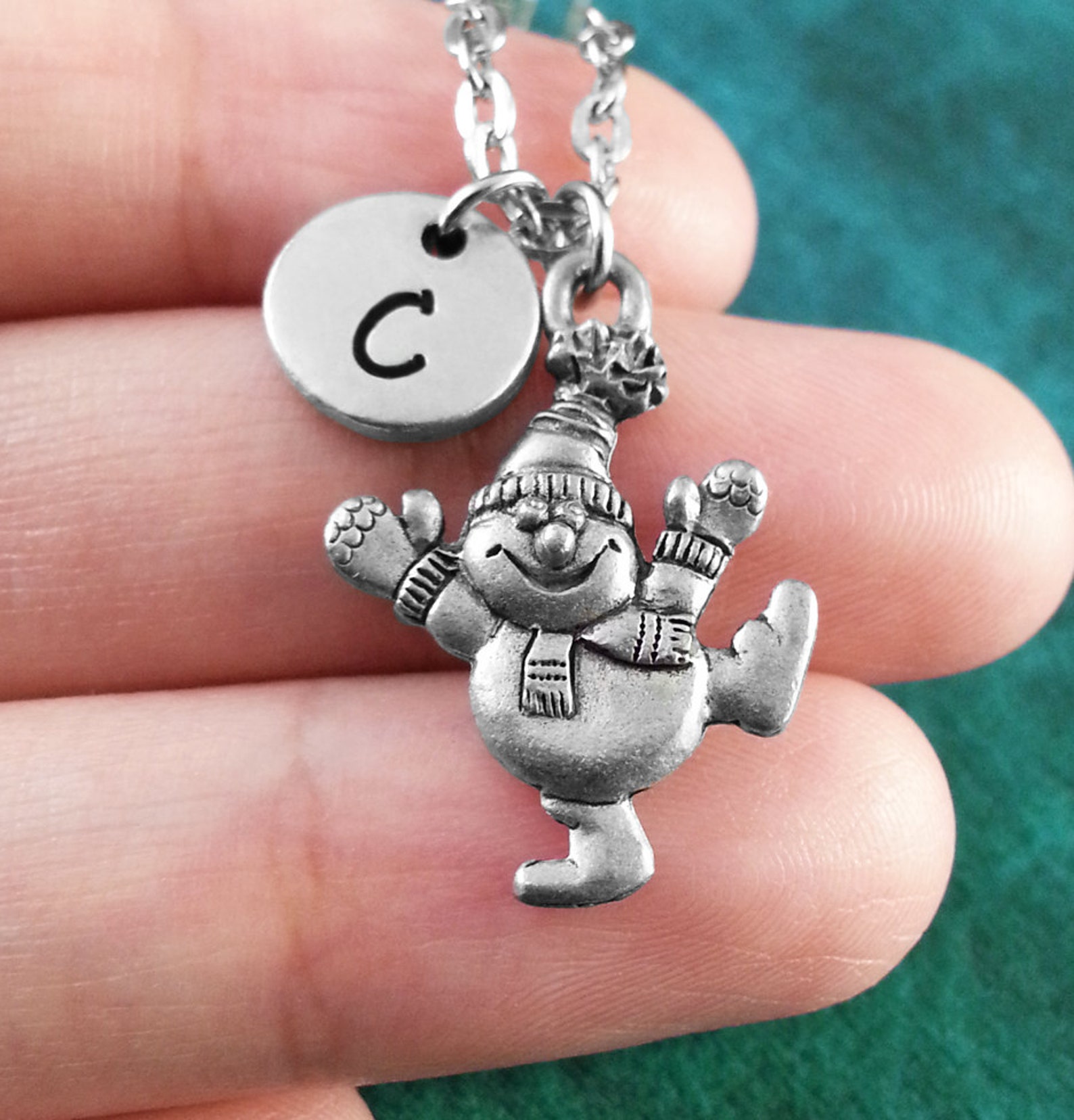 Christmas Jewelry, Snowman Necklace, Personalized Christmas Gift ...