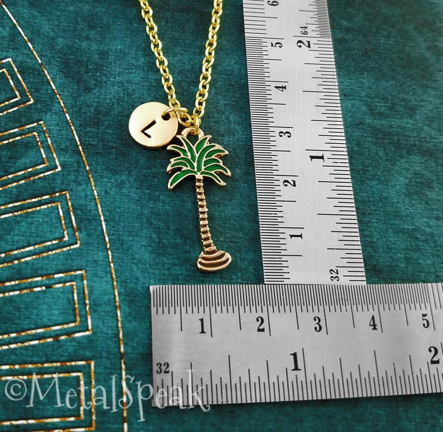 Palm Tree Necklace Palm Tree Charm Necklace Beach Jewelry | Etsy
