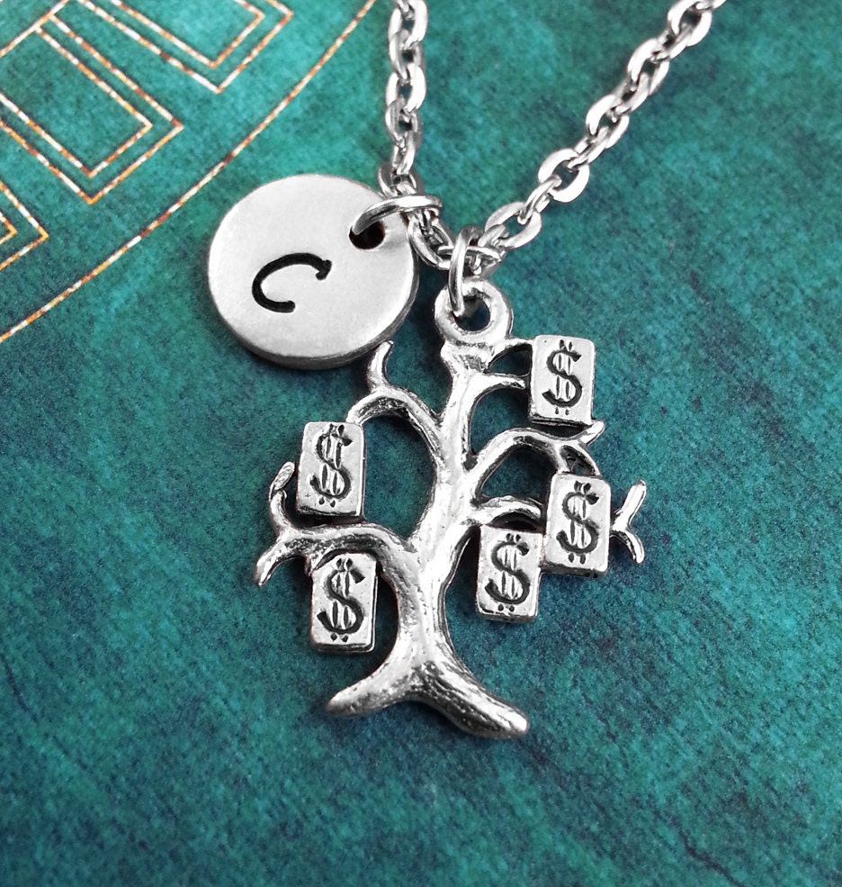 Money Tree Necklace Personalized Necklace Silver Money Tree | Etsy