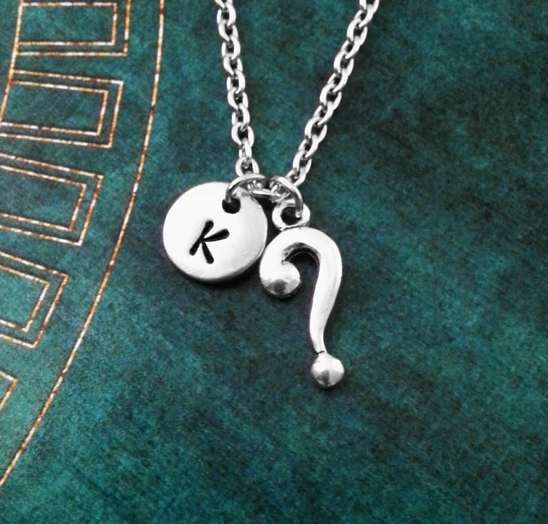 Question Mark Necklace SMALL Question Mark Jewelry Punctuation Necklace ...