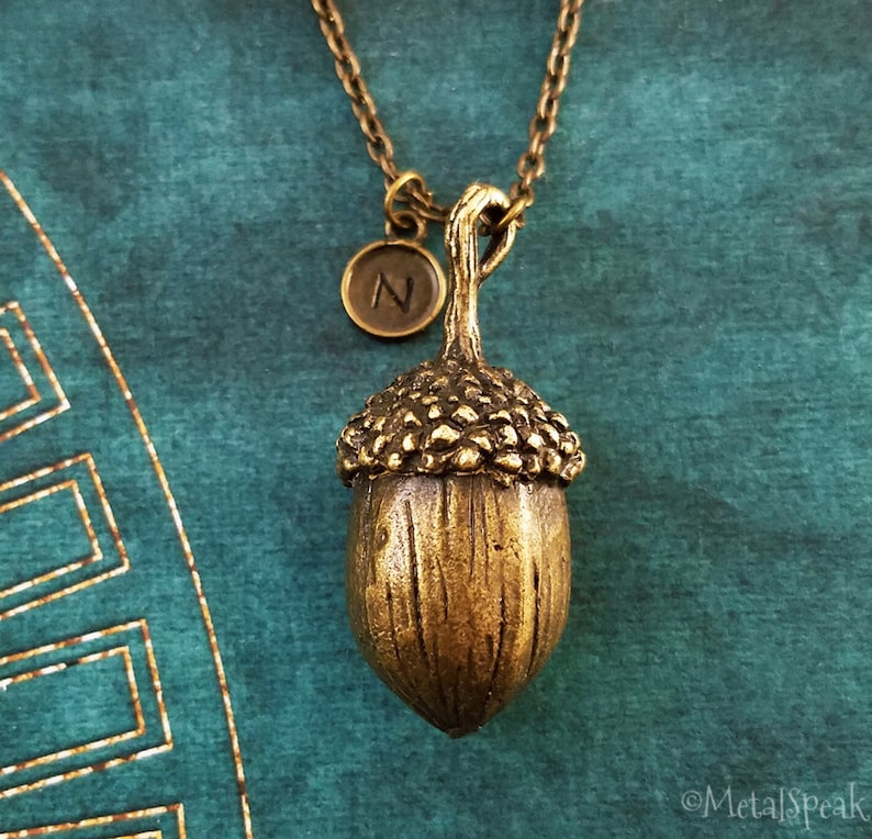 Acorn Necklace Pendant Necklace Acorn Charm Necklace Bronze Necklace ...