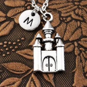 Castle Necklace, Initial Necklace, Fantasy Necklace, Engraved Necklace ...