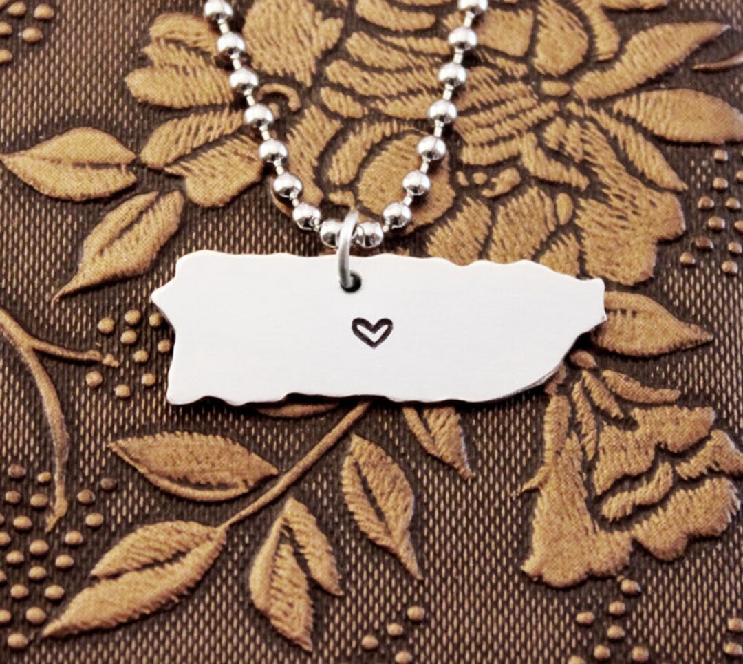 Puerto Rico Necklace Puerto Rico Keychain Personalized Jewelry Hand ...