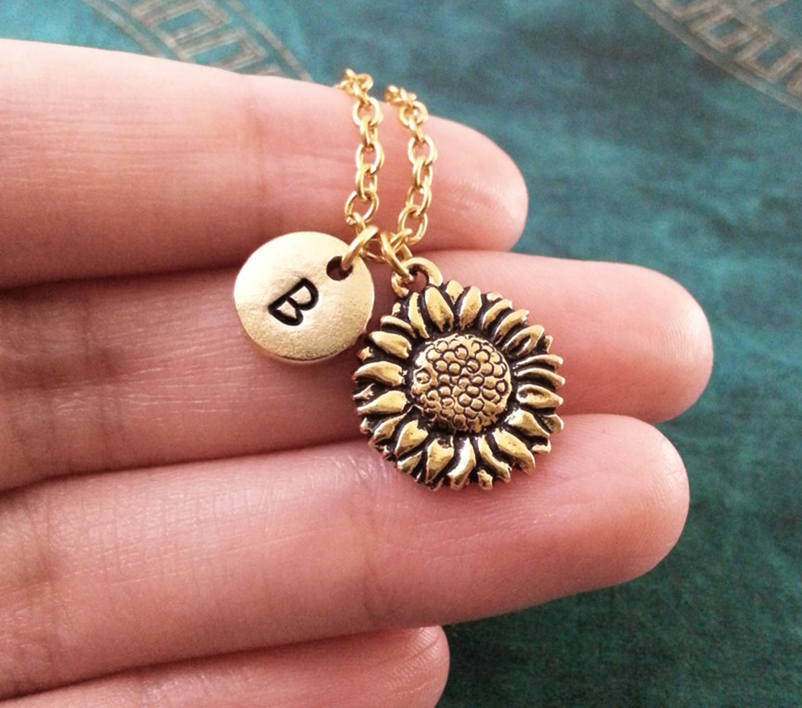 Sunflower Necklace Gold Sunflower Jewelry Personalized Jewelry ...