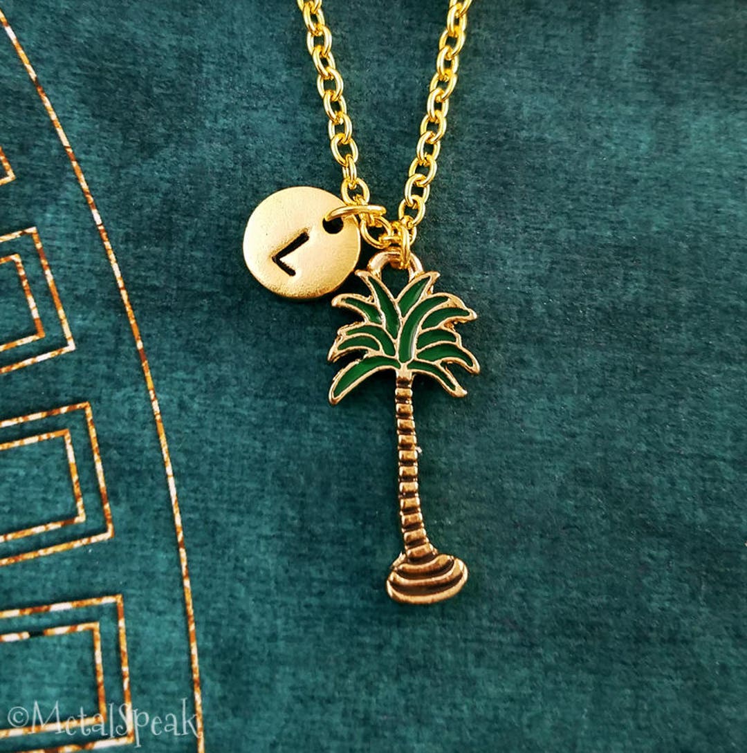 Palm Tree Necklace Palm Tree Charm Necklace Beach Jewelry Tropical ...