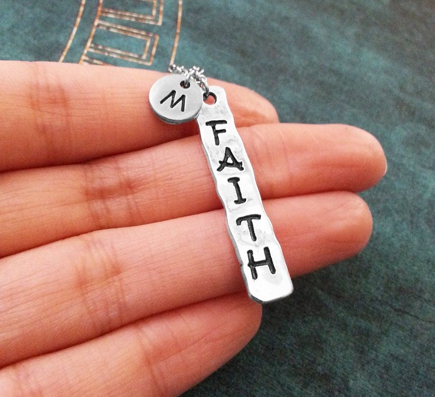 Faith Necklace Stamped Jewelry Faith Jewelry Faith Tag Necklace Faith ...