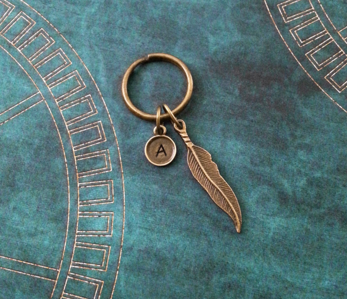Feather Necklace Bronze Feather Jewelry Brass Feather Charm Necklace ...