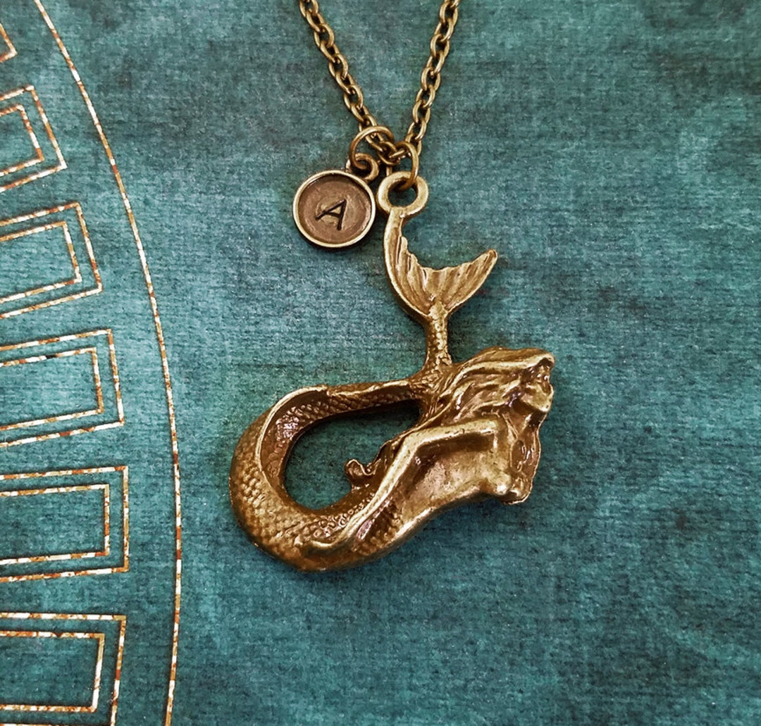 Mermaid Necklace Mermaid Jewelry Personalized Jewelry Bronze Mermaid ...