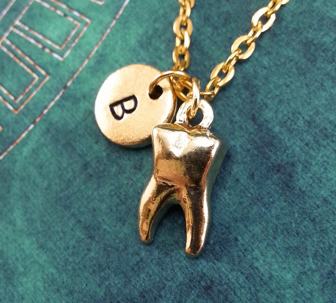 Tooth Necklace Gold Teeth Charm Personalized Necklace Dental Necklace ...