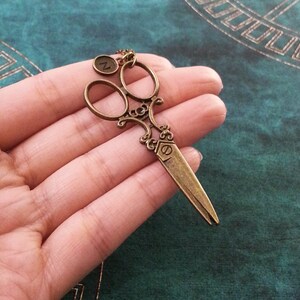 Scissors Necklace LARGE Bronze Scissors Jewelry Hair Dresser Gift Hair ...