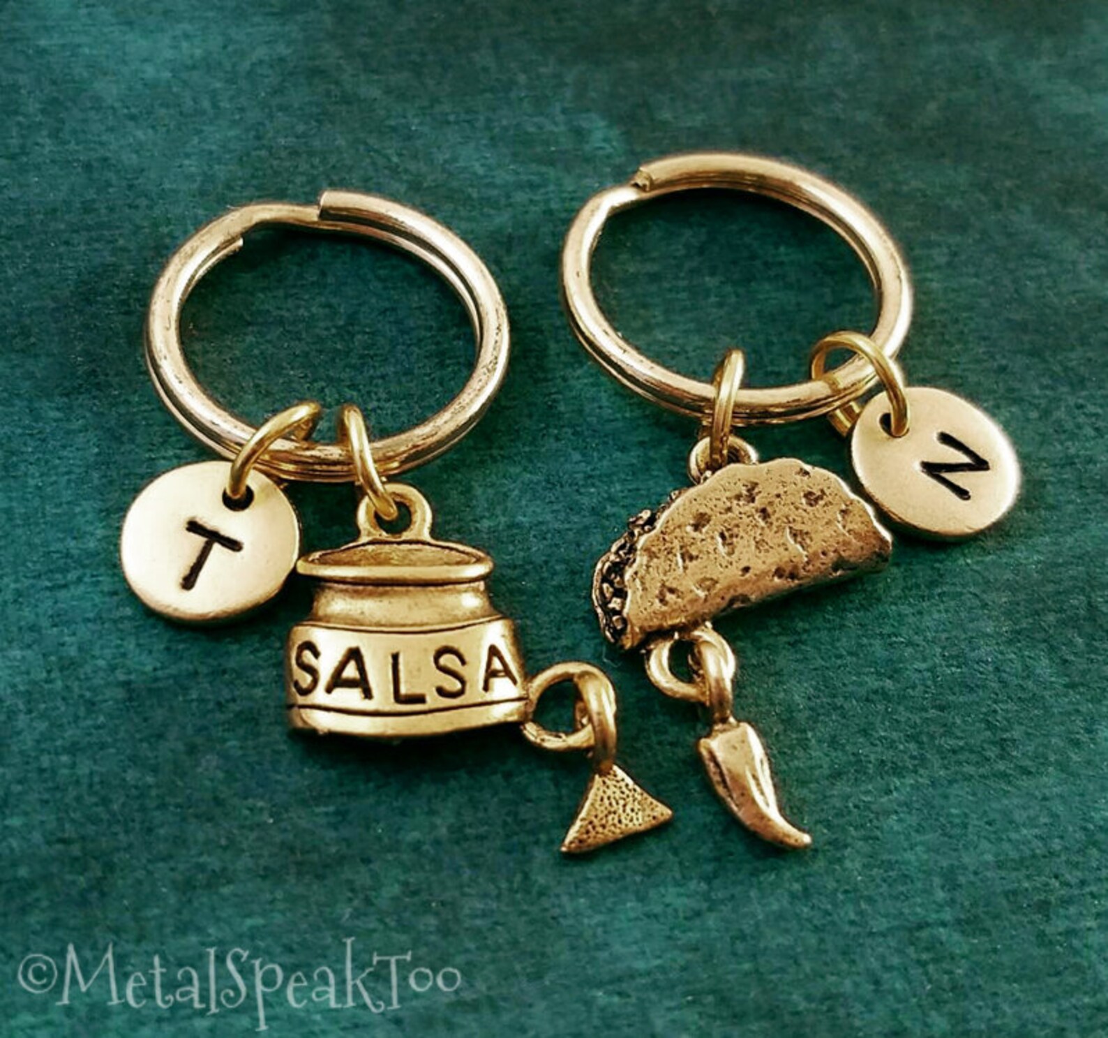 Taco Necklace SET of 2 Taco and Salsa Charm Necklaces Mexican Food Best ...