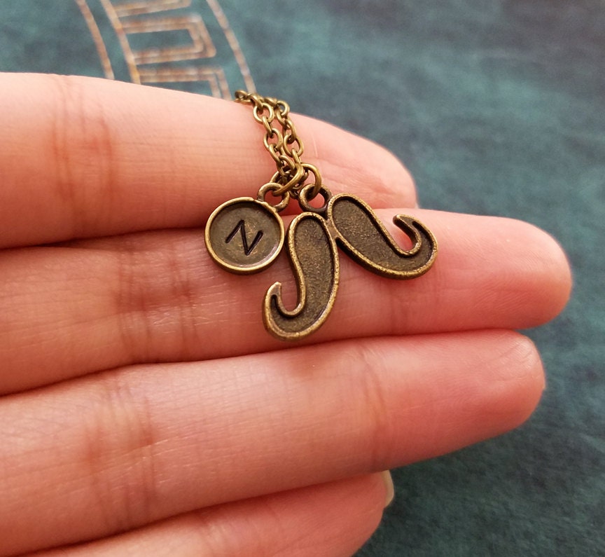 Mustache Necklace VERY SMALL Mustache Jewelry Moustache - Etsy