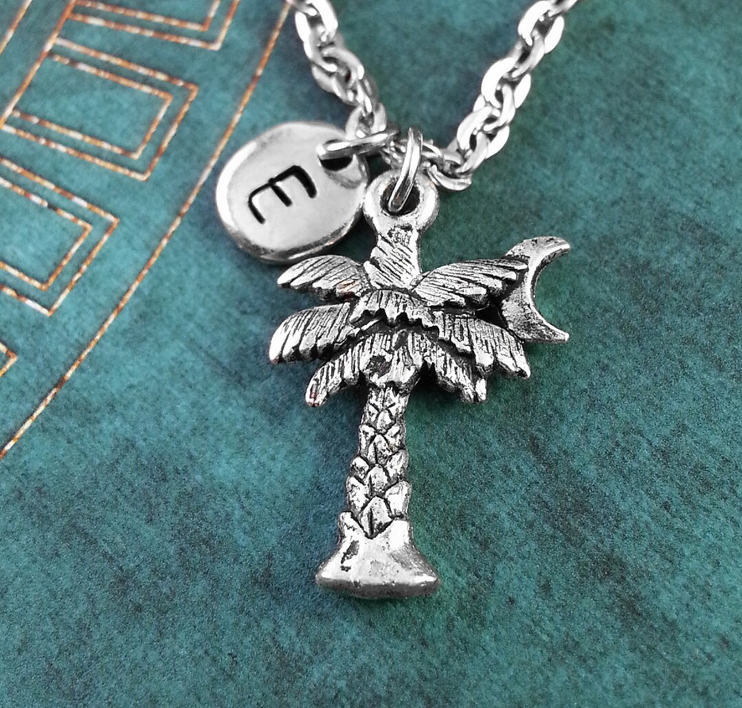 Palm Tree Necklace SMALL Personalized Necklace Palm Tree Pendant ...